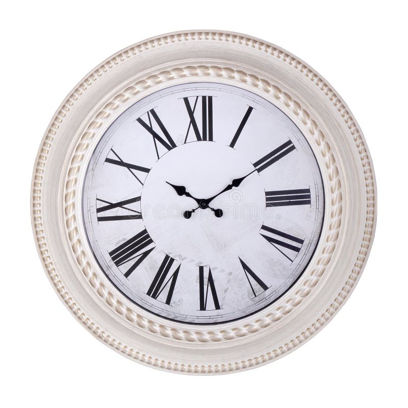 Vintage Clock in Roman Numerals Stock Photo - Image of front, classic ...