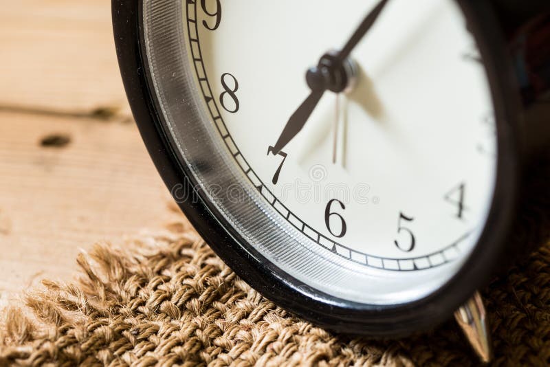 Vintage Clock Selective Focus at Number 7 O`clock Stock Image - Image ...