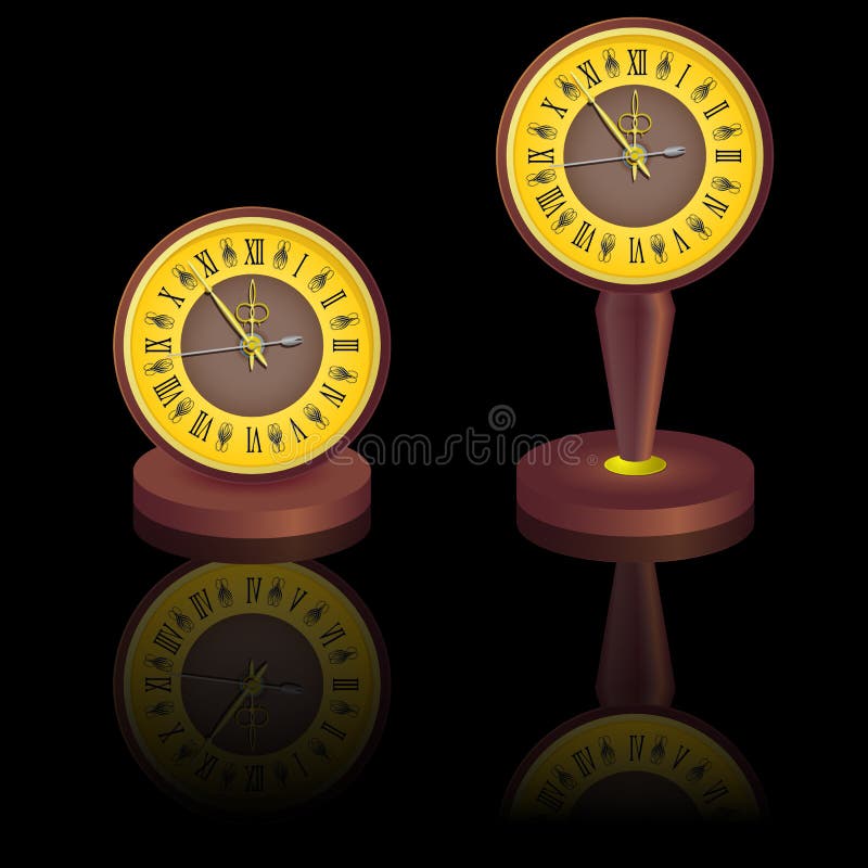 Vintage Clock Shortly before Midnight. Stock Vector - Illustration of ...