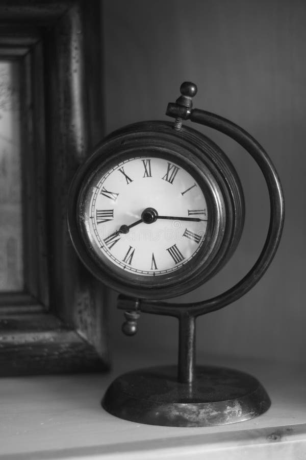 Retro Clock with Roman Numerals. Time. Stock Photo - Image of ...