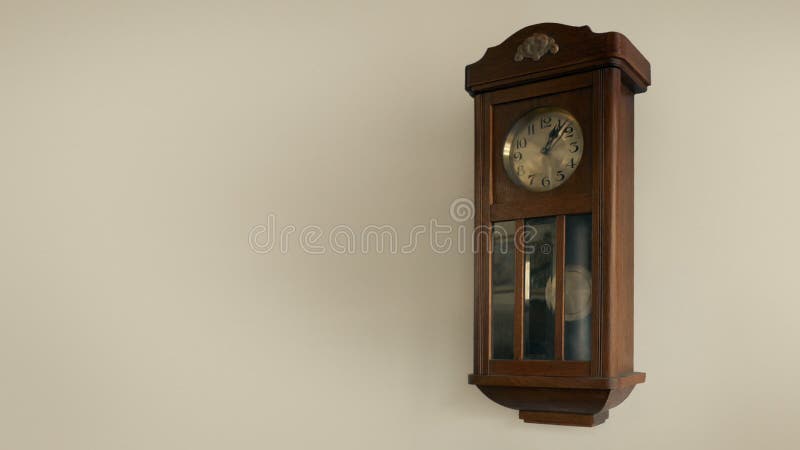 Vintage Clock on Wall with Swinging Pendulum Loop Stock Video - Video ...