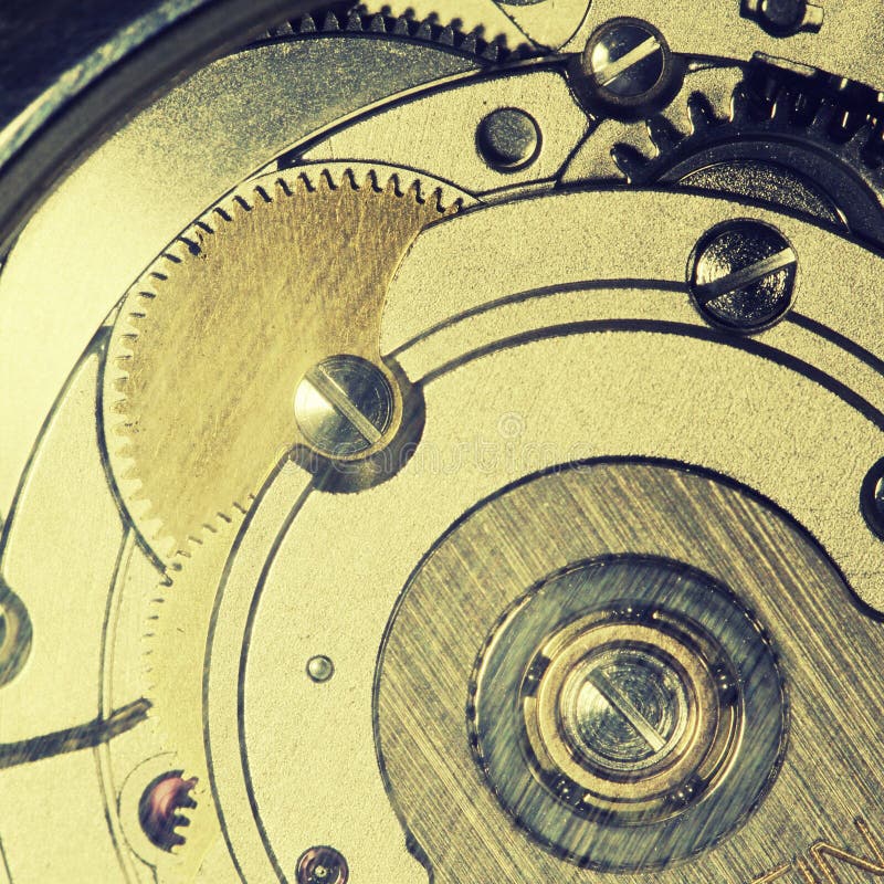 Vintage clock works stock image. Image of inside, manufacturing - 9365503