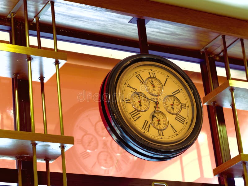 Vintage clock stock image. Image of world, number, wall - 89316029