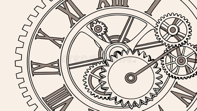 Vintage Clockwork Mechanism Gears, Intricate Time Machine Design ...