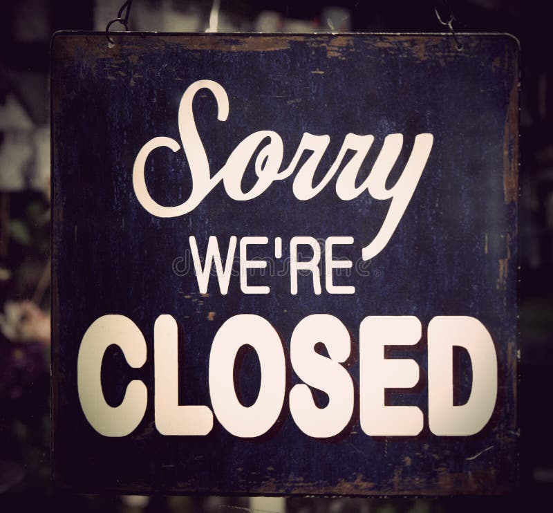 Vintage closed sign stock photo. Image of sign, people - 23178590