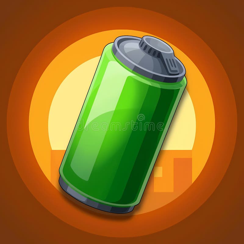 An Futuristic Image of a Green Canister with a Glossy Coating. the ...