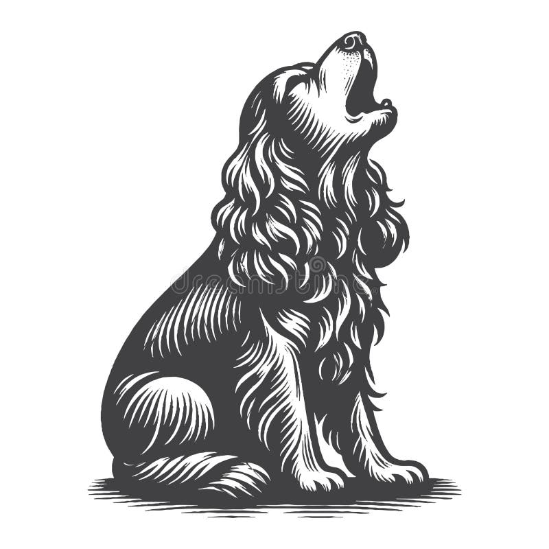 Howling Expressive Engraved Vector Apparel Stock Illustrations – 3 ...