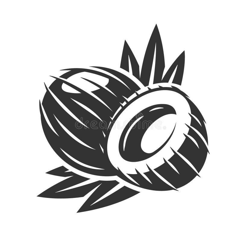 Vintage coconut icon stock vector. Illustration of nutrition - 278899280
