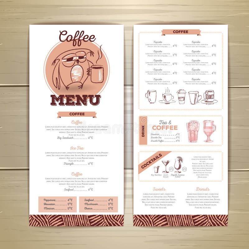 Vintage Coffee Menu Design. Stock Vector - Illustration of drink, irish ...