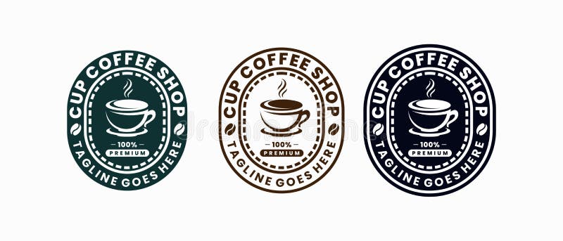 Vintage Coffee Shop or Cafe Logo Set Stock Vector - Illustration of ...