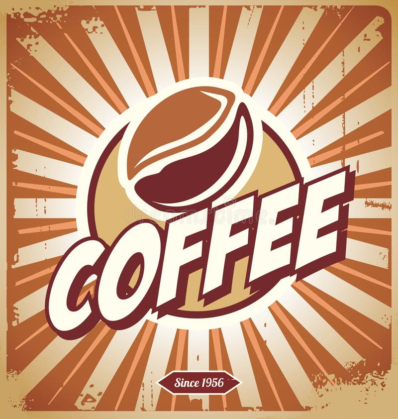 Vintage Coffee Posters and Metal Signs Stock Vector - Illustration of ...