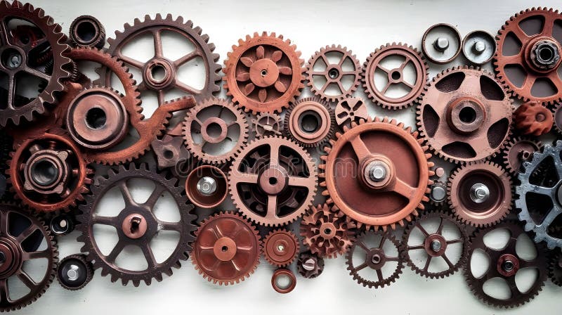 Vintage Cog Wheels Machine Gears Industrial Background Stock ...