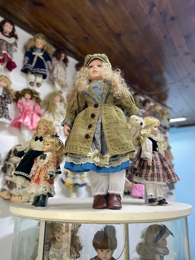 Vintage Collection of Dolls Arranged in a Tableau Editorial Stock Photo ...