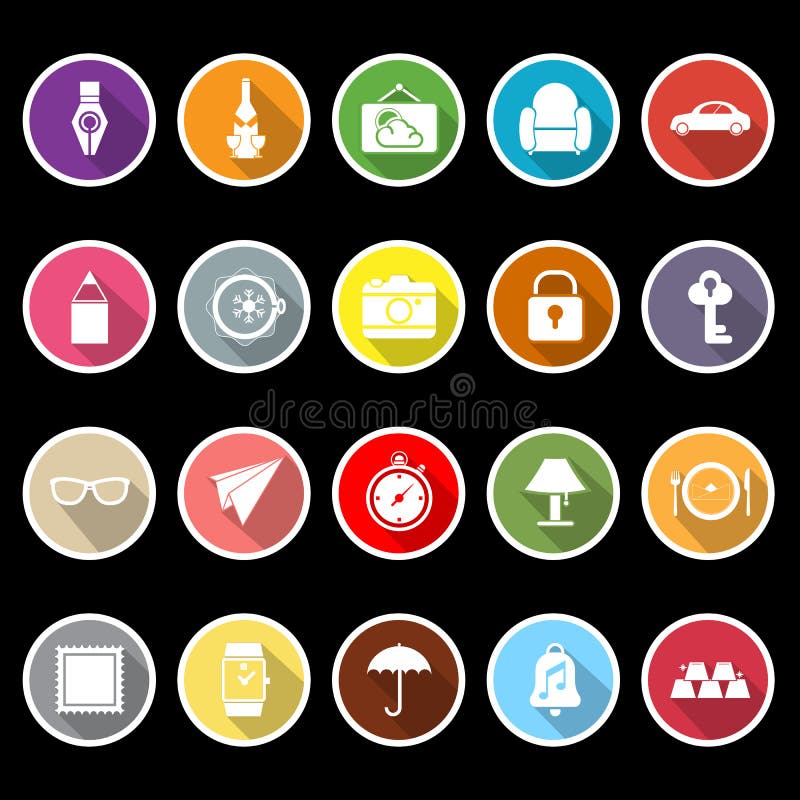 Insurance Related Flat Icons with Long Shadow Stock Vector ... Insurance Related Flat Icons with Long Shadow Stock Vector ...