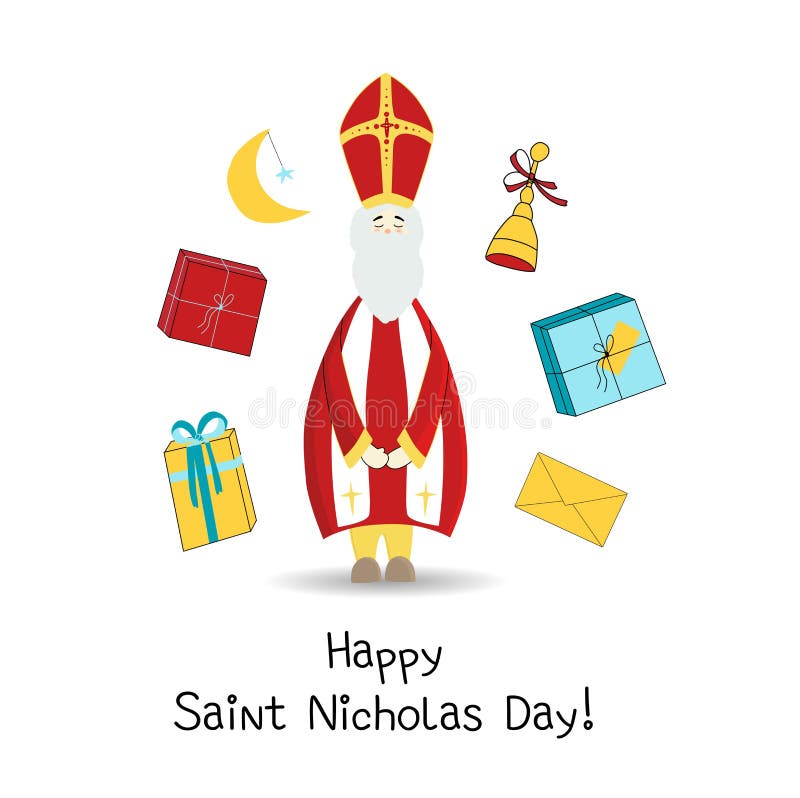 Vintage Collection with St Nicholas Day Stickers. Holiday Greeting ...