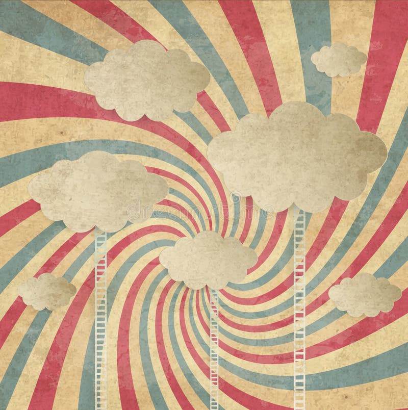 Vintage Color Background with Clouds Stock Illustration - Illustration ...