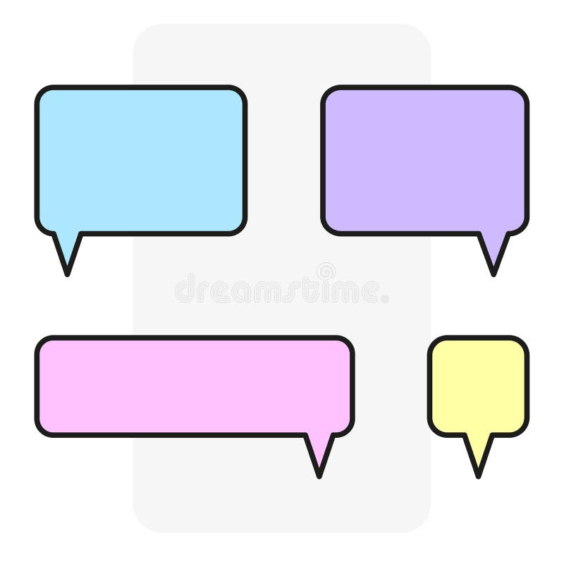 Vintage Color Messages. Speak Tag. Text Message. Vector Illustration ...