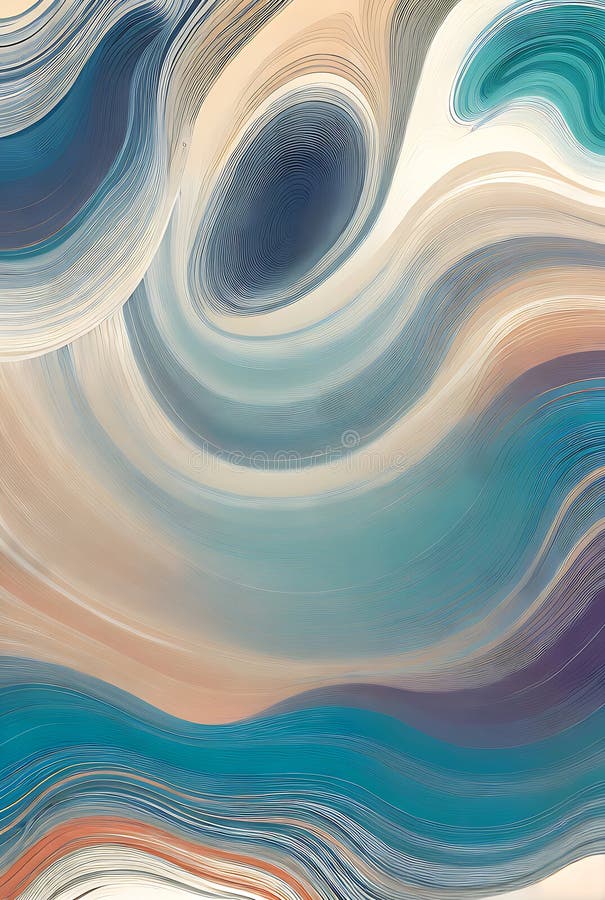 Vintage Flat Abstract with Big Soft Waves. Stock Illustration ...