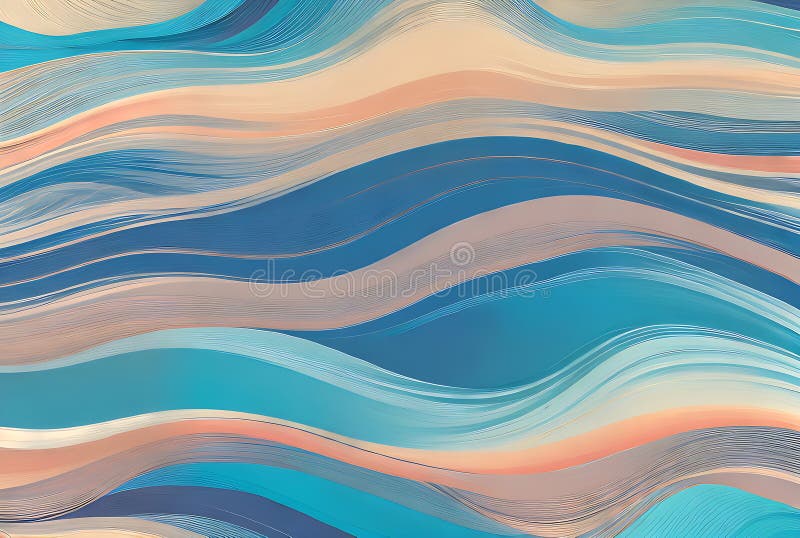 Vintage Flat Abstract with Big Soft Waves. Stock Illustration ...