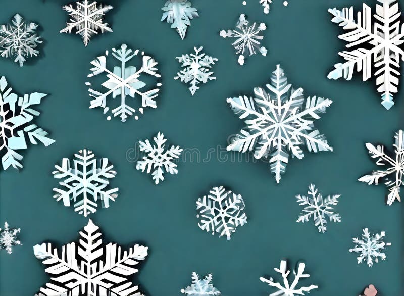 Vintage Color Palette Snowflakes Painted Background 3D Stock ...