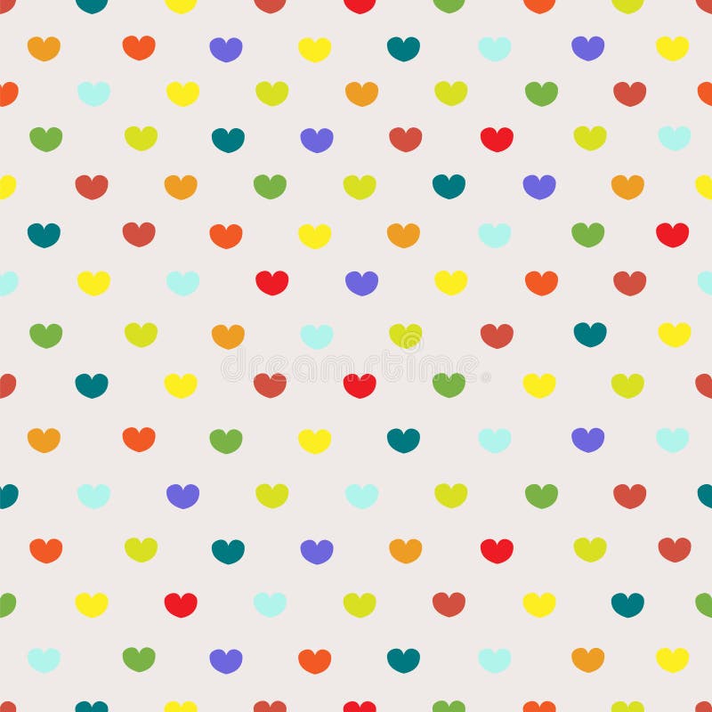 Vintage Colored Heart Textile Print Seamless Pattern Stock Vector ...