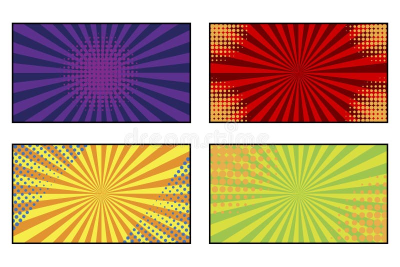 Vintage Colored Rays Set. Geometric Art. Abstract Vector Illustration ...