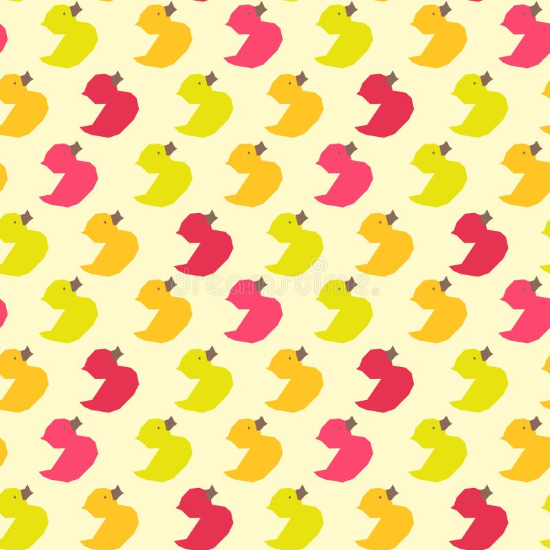 Vintage Colorful Ducks Polygon Pattern Stock Vector - Illustration of ...