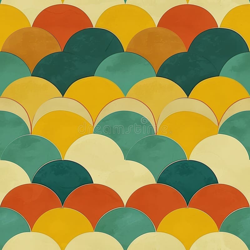 Vintage Colorful Fish Scale Pattern Wallpaper Design Stock Photo ...