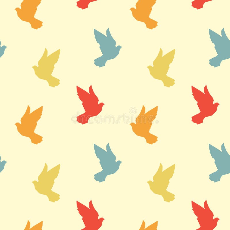Vintage Colorful Pigeon Pattern Stock Vector - Illustration of cartoon ...