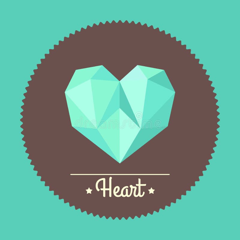 Vintage Colorful Polygon Heart Illustration Stock Vector - Illustration ...