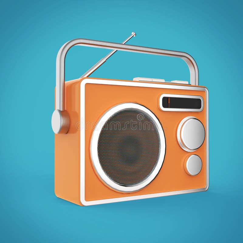 Vintage Colorful Radio Tuner Receiver Render Isolated Stock ...