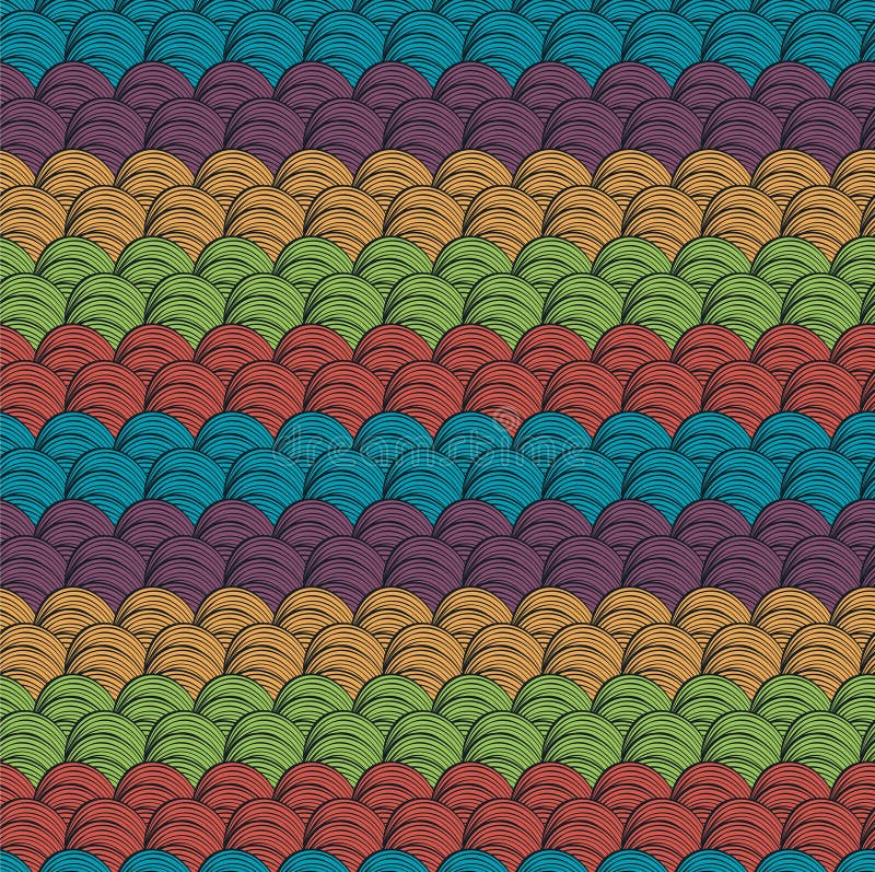 Vintage Colorful Wave Pattern Stock Illustration - Illustration of ...