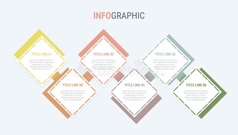 Colorful Diagram, Infographic Template. Timeline with 6 Options in ...