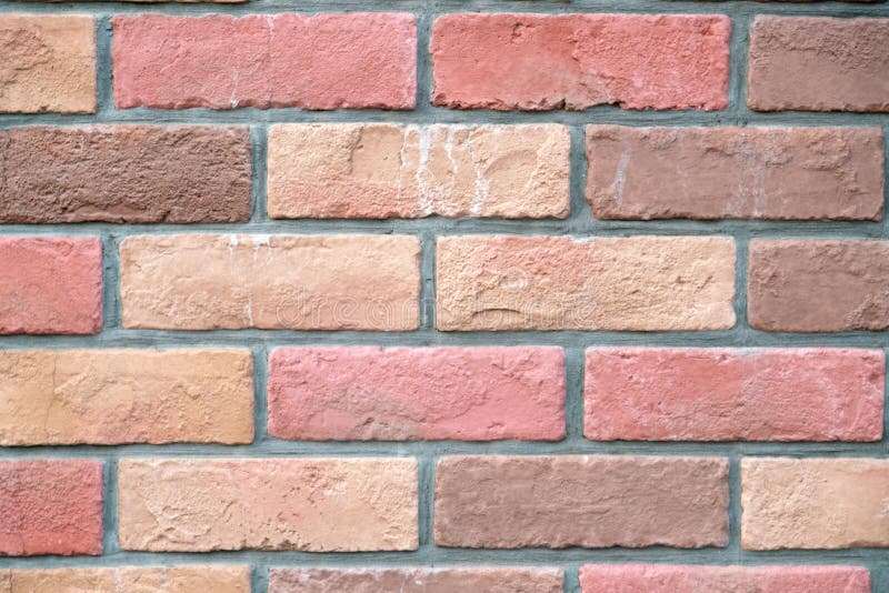 Vintage Colour Brick Wall Pattern Stock Image - Image of brickwork ...