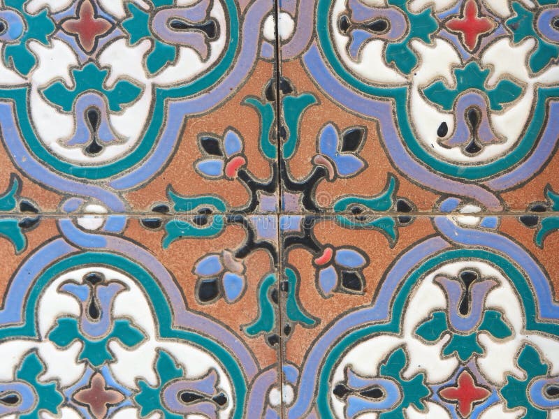 Vintage Colourful Old-fashioned Tiles from Toledo, Spain Stock Image ...