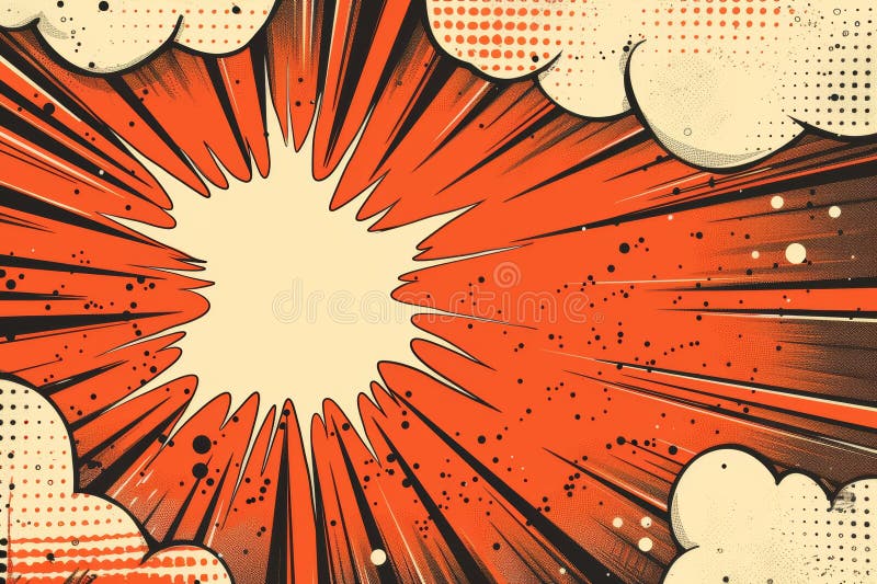 Vintage Comic Book Background, Retro Pop Art Illustration with Halftone ...