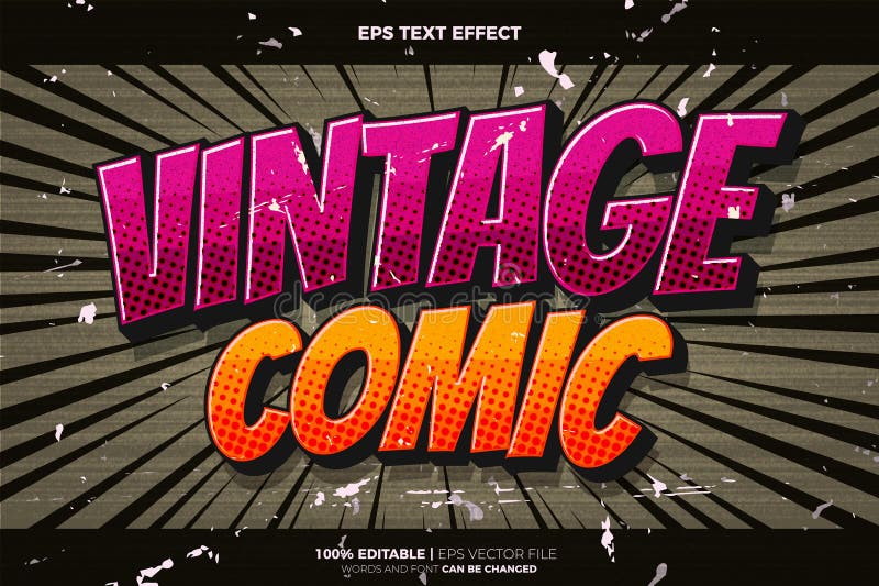 Vintage Comic Cartoon Super Hero Text Effect Stock Vector ...