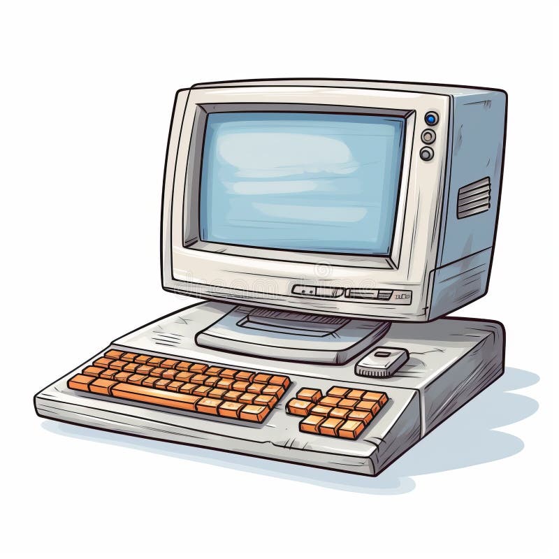 Vintage Comic Style Computer Vector Image Stock Illustration ...