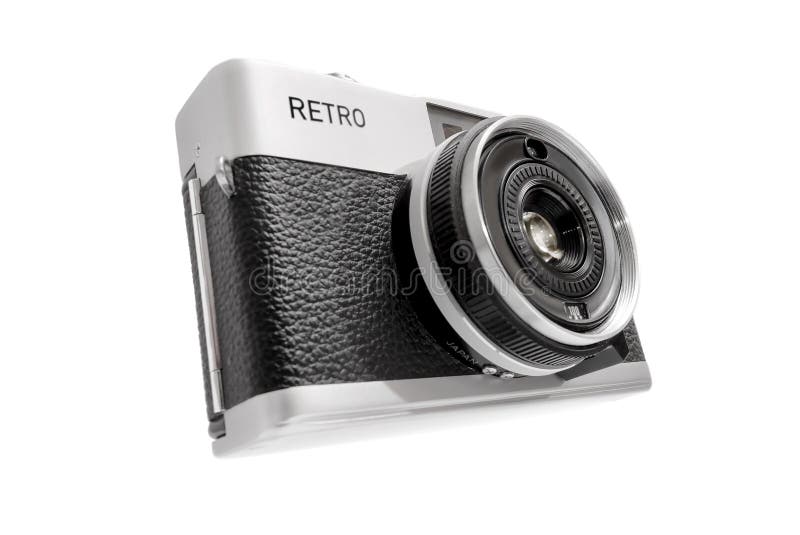 Vintage Compact Camera Isolated on White Stock Photo - Image of compact ...