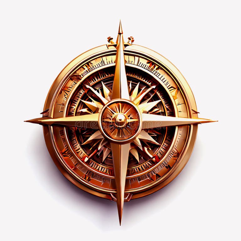 Vintage Compass Adjustable Pointer-with White Background Stock Photo ...