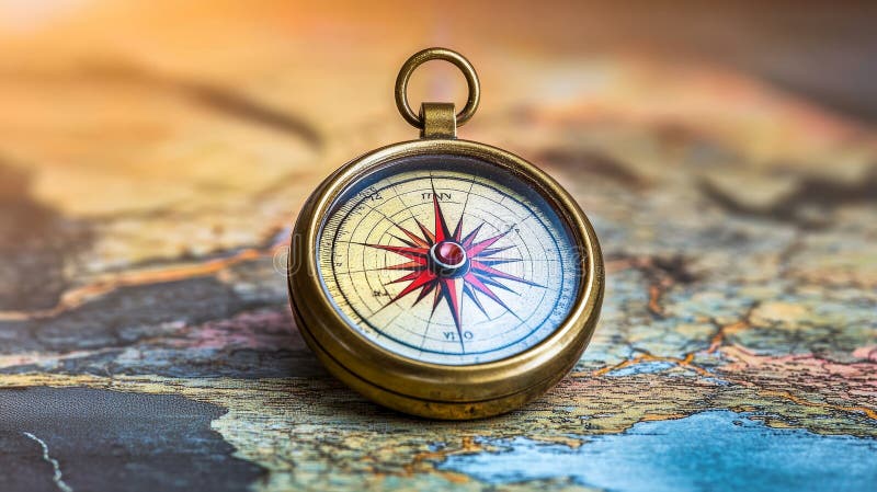 Vintage Compass on Ancient Map, Exploring the World, Adventure, Travel ...