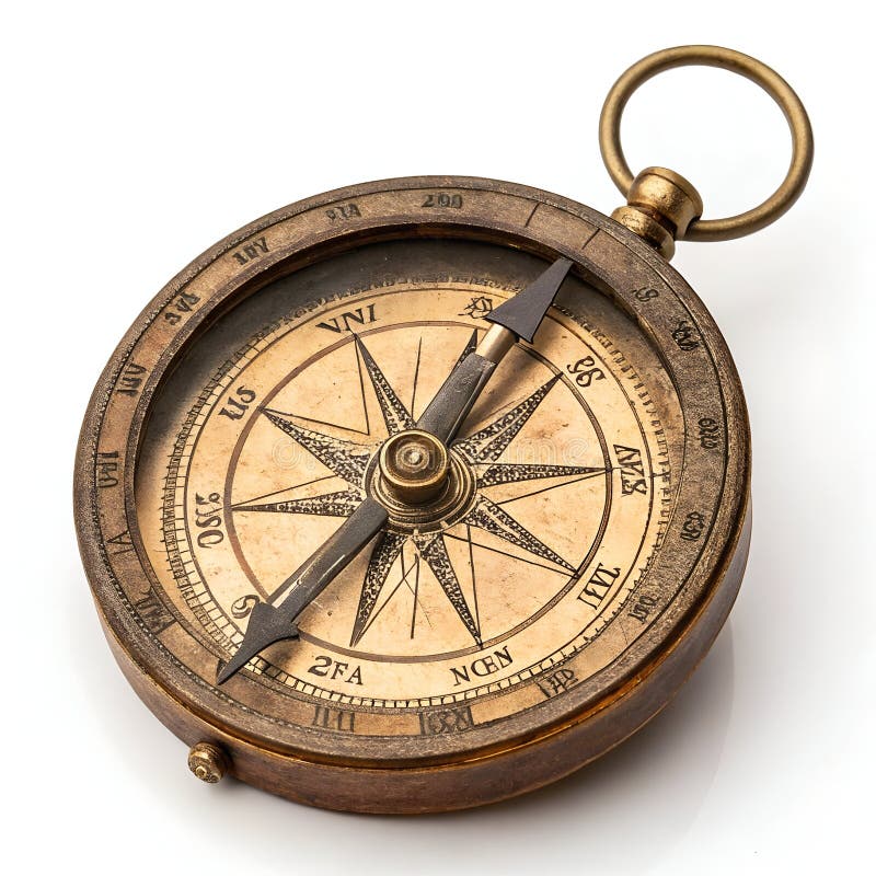Vintage Compass â€ Antique Navigation Tool Isolated Stock Illustration ...