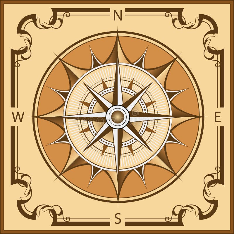 Vintage compass stock vector. Illustration of latitude - 46019054