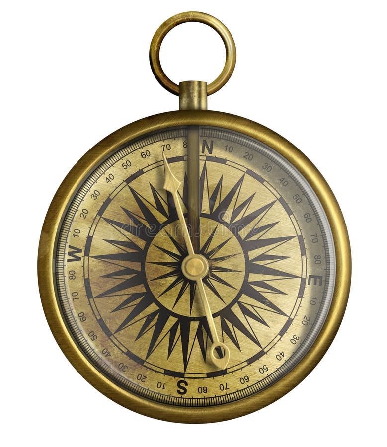 Vintage Compass 3d Illustration Isolated on White Stock Illustration ...