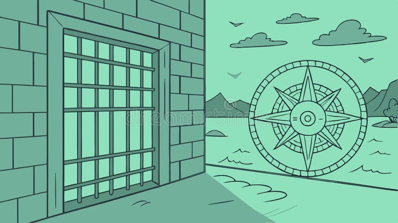 Vintage Compass and Gear in Abstract Grayscale, Vector Design ...