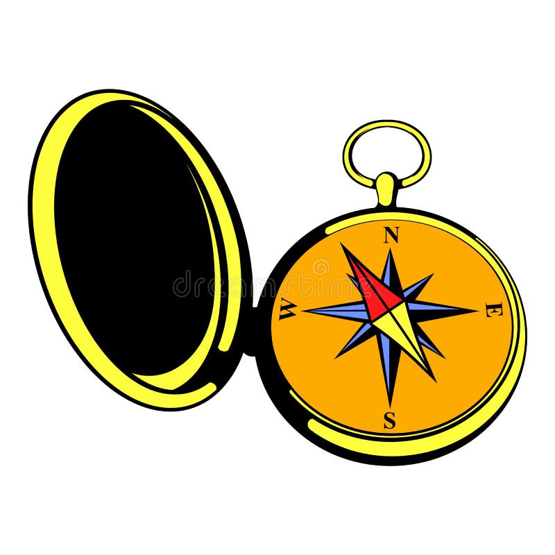 Vintage Compass Icon, Icon Cartoon Stock Vector - Illustration of ...