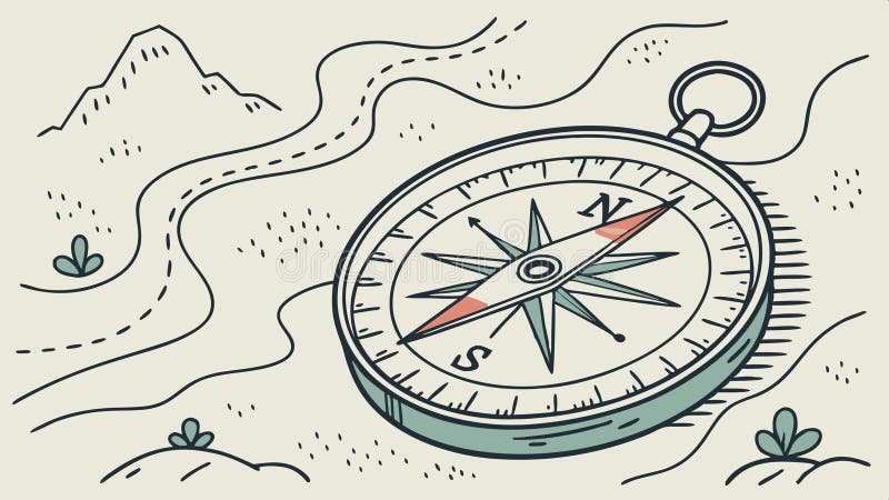 Vintage Compass and Map, Travel and Exploration Theme Vector Design ...