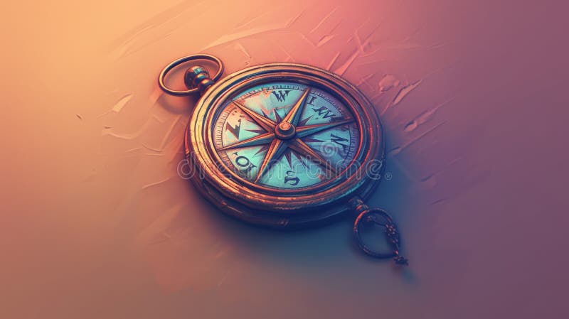 Vintage Compass with Metallic Details and Soft Lighting Effects Stock ...