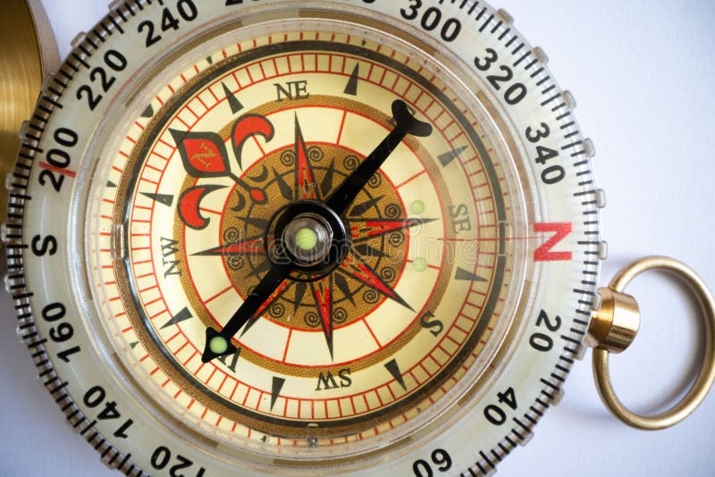 Vintage Compass, Navigation Instrument Stock Photo - Image of discovery ...