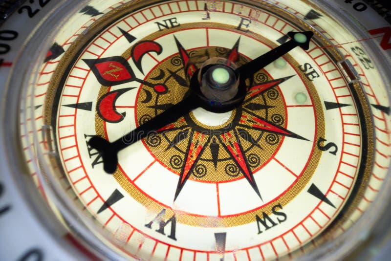 Vintage Compass, Navigation Instrument Stock Image - Image of black ...